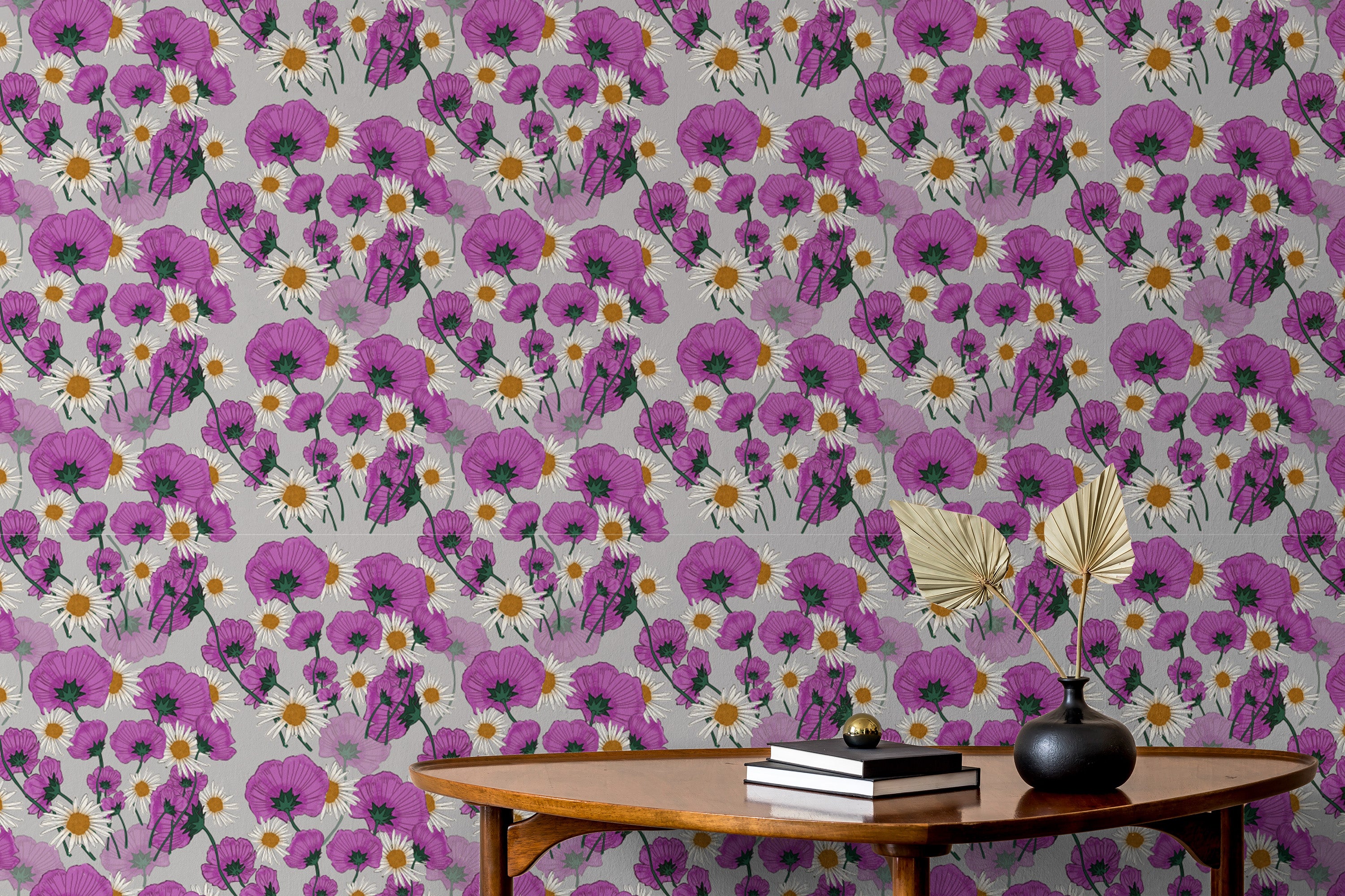 Wild Purple Color Flower Pattern Wallpaper – Giffywalls
