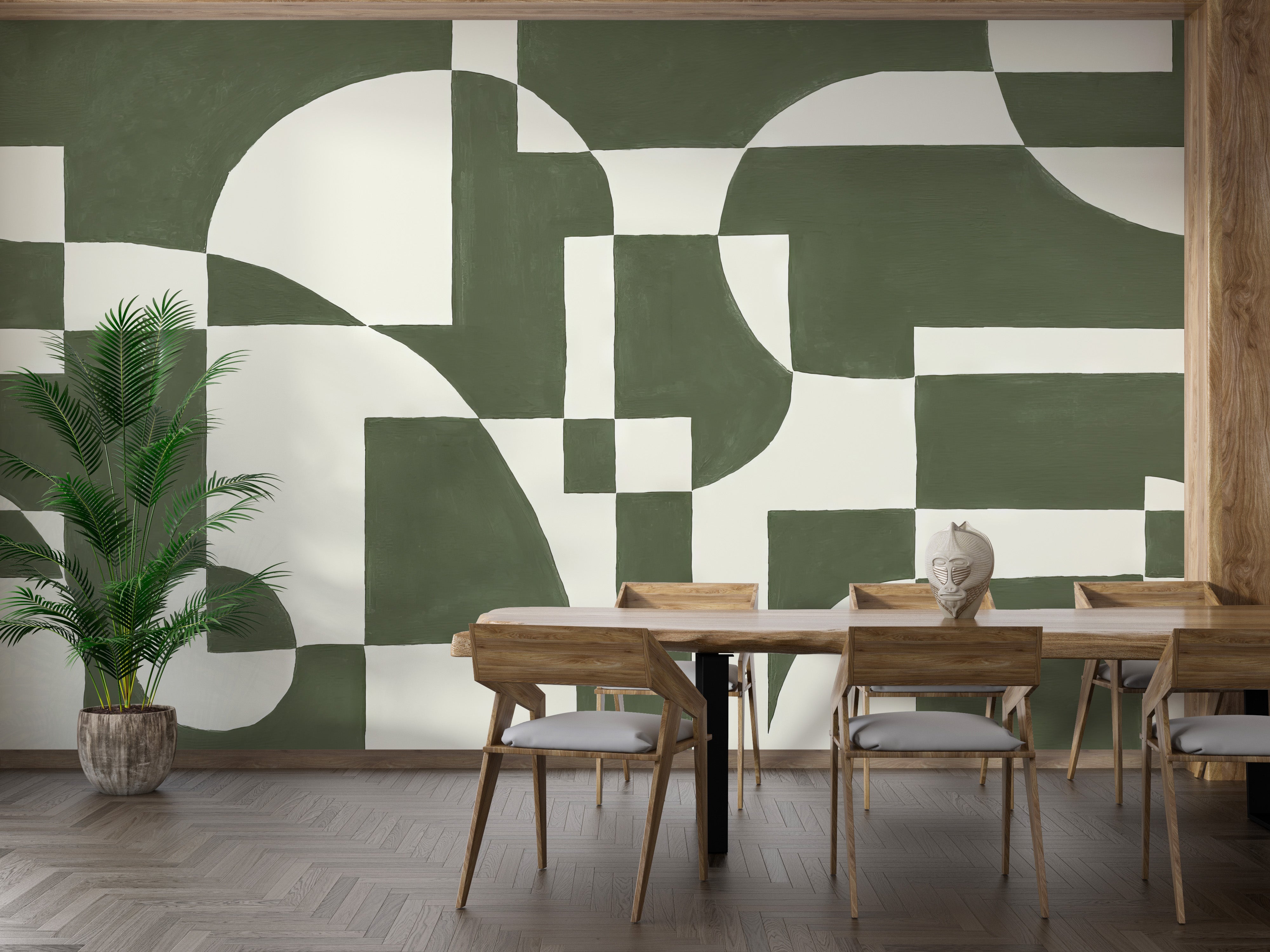 Get Emerald Geometric Elegance Wallpaper for Stylish Room