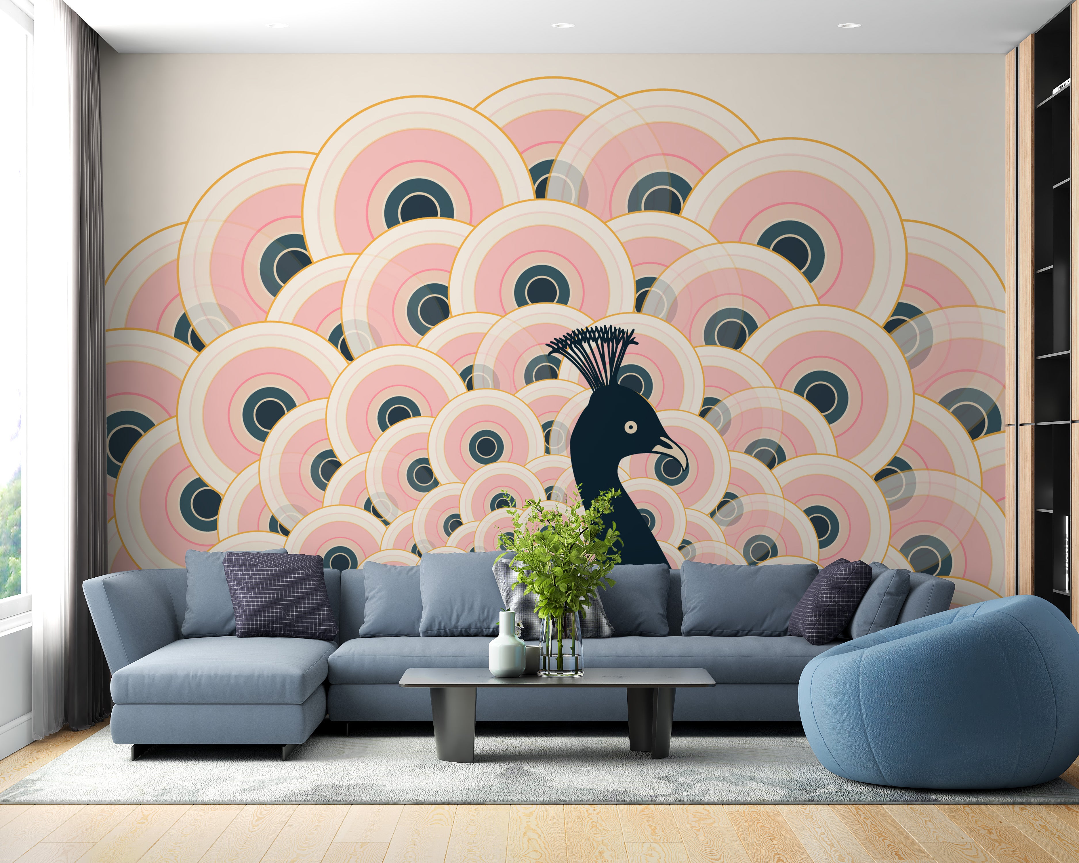 Amazing Pink Peacock Wallpaper Mural for Elegant Walls – Giffywalls